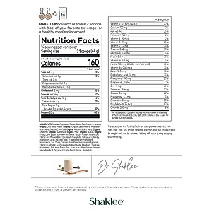 Shaklee Life Shake™ Plant Protein French Vanilla - Complete Meal Replacement with 20g Protein, 6g Fiber, 24 Vitamins & Minerals - Supports Satiety & Healthy Weight - Non-GMO - 14 Servings