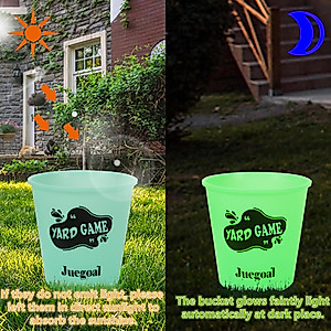 Juegoal Outdoor Toss Game Glow in Dark with Noctilucent 12 Buckets & 6 Balls, Throwing Game for Beach, Camping, Lawn and Backyard