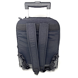 Kipling Sanaa Large Metallic Rolling Backpack (Black Tonal, One Size)