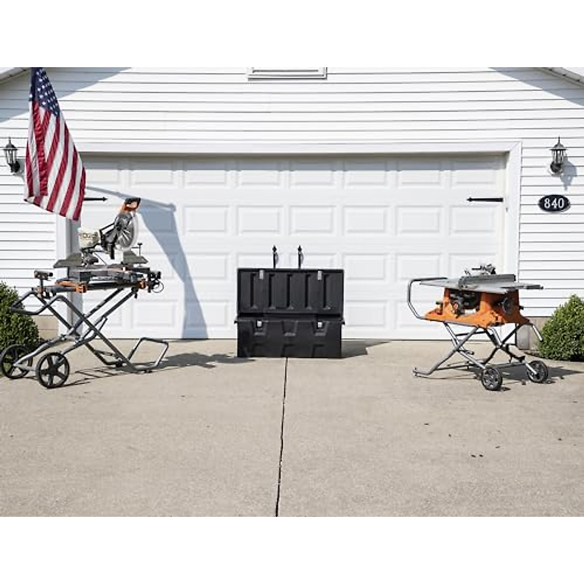 Buyers Products 1712240 Black Poly All-Purpose Storage Chest w/Hasp & Stainless Steel Hinge, 6.3 cu. ft, Made In The USA, Lightweight Storage, Dent-Resistant, Outdoor Storage Box