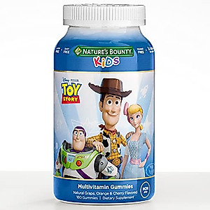 Nature's Bounty Disney and Pixar Toy Story Kids Gummy Multivitamin, Natural Grape, Orange & Cherry Flavored, Supports, Immune, Bone and Eye Health, 180 Gummies