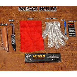 AFHZAM Viking Knife With Raven's Head Hilt & Leather Sheath | Hand Forged High Carbon Steel Blade | Camping Viking Engraved Fixed Blade Knives | Viking Gifts For Men (Kuk-114)