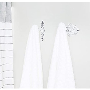 AuldHome Shabby Chic Hooks, Key-Shaped (Set of 4); Lock & Key Style Rustic Wall Hooks for Coats, Towels, Bathroom, Entryway and More