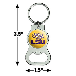 GRAPHICS & MORE LSU Tiger Eye on Yellow Keychain with Bottle Cap Opener