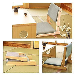 GGCG Tatami Chair Accent Furniture,Foldable Meditation Floor Chair, Living Room Chair Floor Seat, Portable Japanese Legless Chair,Lazy Sofa for Bay Window Meditation Reading,Balny Chair with Cushion