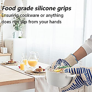 VIGIND BBQ Gloves - 932℉ Extreme Heat Resistant Grill Gloves,Silicone Non-Slip Cooking Gloves,Hot Surface Handler Grill Gloves for Baking,Cooking and Welding Camping,Fit for Women