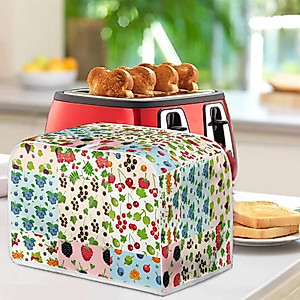 FOR U DESIGNS Toaster Dust Cover 2 Slice Bread Maker Cover Fruit Pattern Toasters Covers Washable Stain Resistant Kitchen Small Appliance Cover