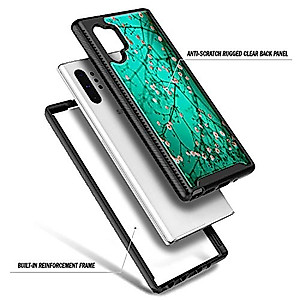 E-Began Case for Samsung Galaxy Note 10+ Plus, Note 10 Plus 5G, Full-Body Shockproof Protective Black Bumper (Without Screen Protector), Support Wireless Charging, Durable Phone Case -Plum Blossom