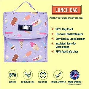 Wildkin Kids Insulated Lunch Bag for Boys and Girls, Reusable Lunch Bag is Perfect for Daycare and Preschool, Ideal Size for Packing Hot or Cold Snacks for School and Travel Lunch Bags (Sweet Dreams)