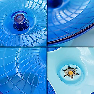 Hamster Flying Saucer Silent Running Exercise Wheel for Syrian Rat Gerbils Mice Chinchilla Guinea Pig Small Animals (Blue)