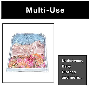 Smart Design Wash Bag w/ Safety Zipper - Washing Machine Safe - Fine Mesh Nylon Polyester - Bra, Hosiery, Pantyhose, Delicates, Lingerie, & Baby Clothes (18 x 14 Inch) [White]