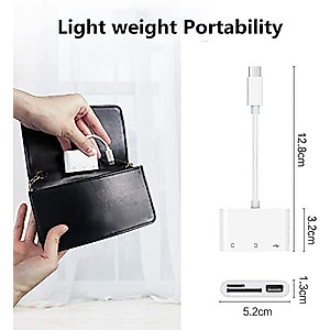 USB C to SD Card Reader,USB C to Micro SD TF Memory Card Reader Adapter Compatible with iPad Pro,MacBook Pro/Air,Chromebook,3-in-1 USB Camera Card Reader Adapter for XPS,Galaxy and More USB C Devices