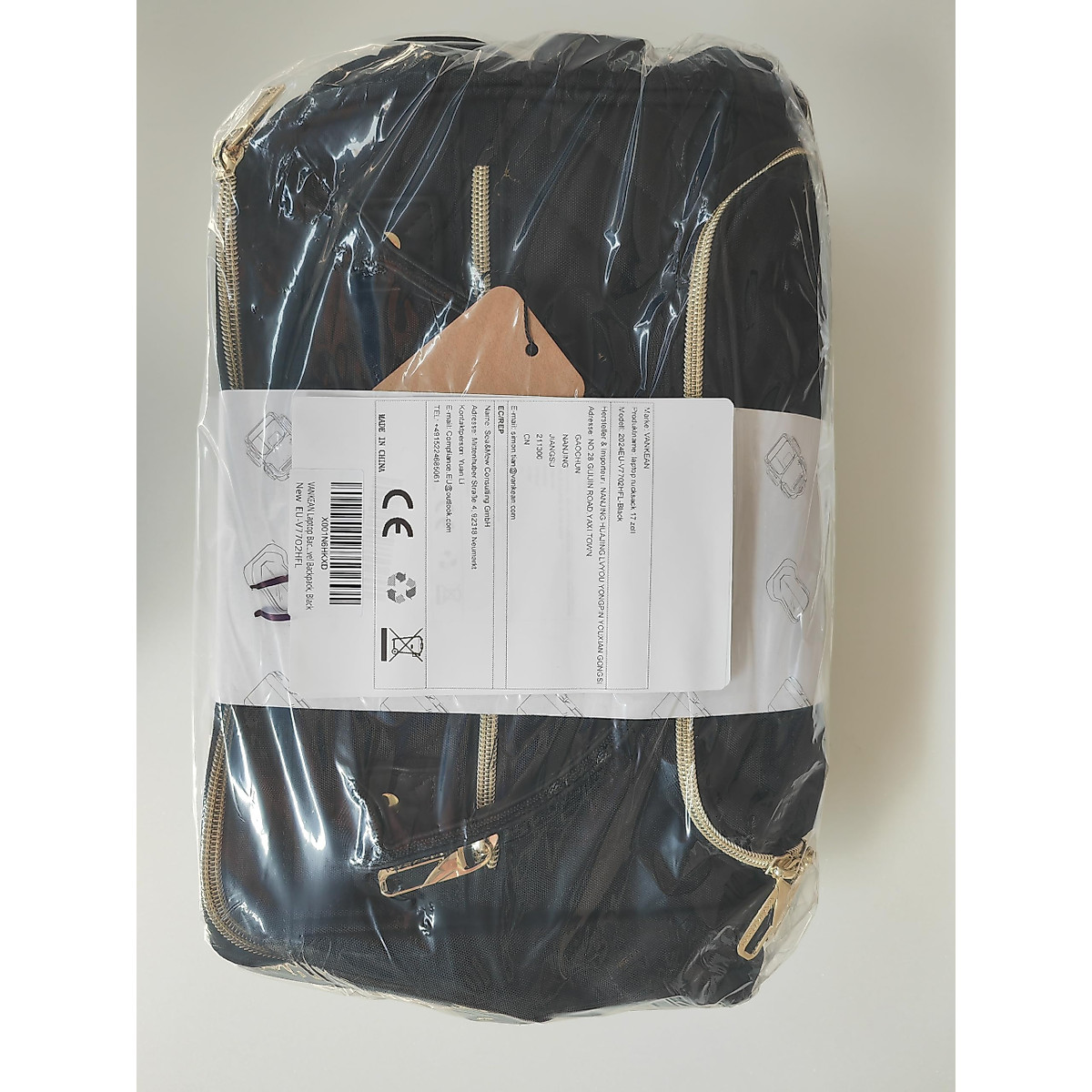 VANKEAN 17 Inch Laptop Backpack for Women Men Fashion Computer Work Bag, Large Capacity Waterproof Backpack with USB Port & RFID Pockets, College Daypack School Bag Business Travel Backpack, Black