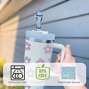 9PCS Reusable Silicone Straw Cover Cap,10MM Cute Cowboy Hat Straw Topper-Funny Cup Accessories Compatible with Stanley Cup 30 40 oz