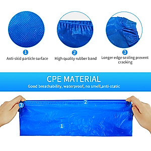Green Convenience 100 Pack 50 Pairs Disposable Shoe Covers Boot Cover Waterproof, Dust proof, The Size Fit Most, Non-slip, Blue, Protect Your Shoes, Floor, Carpet