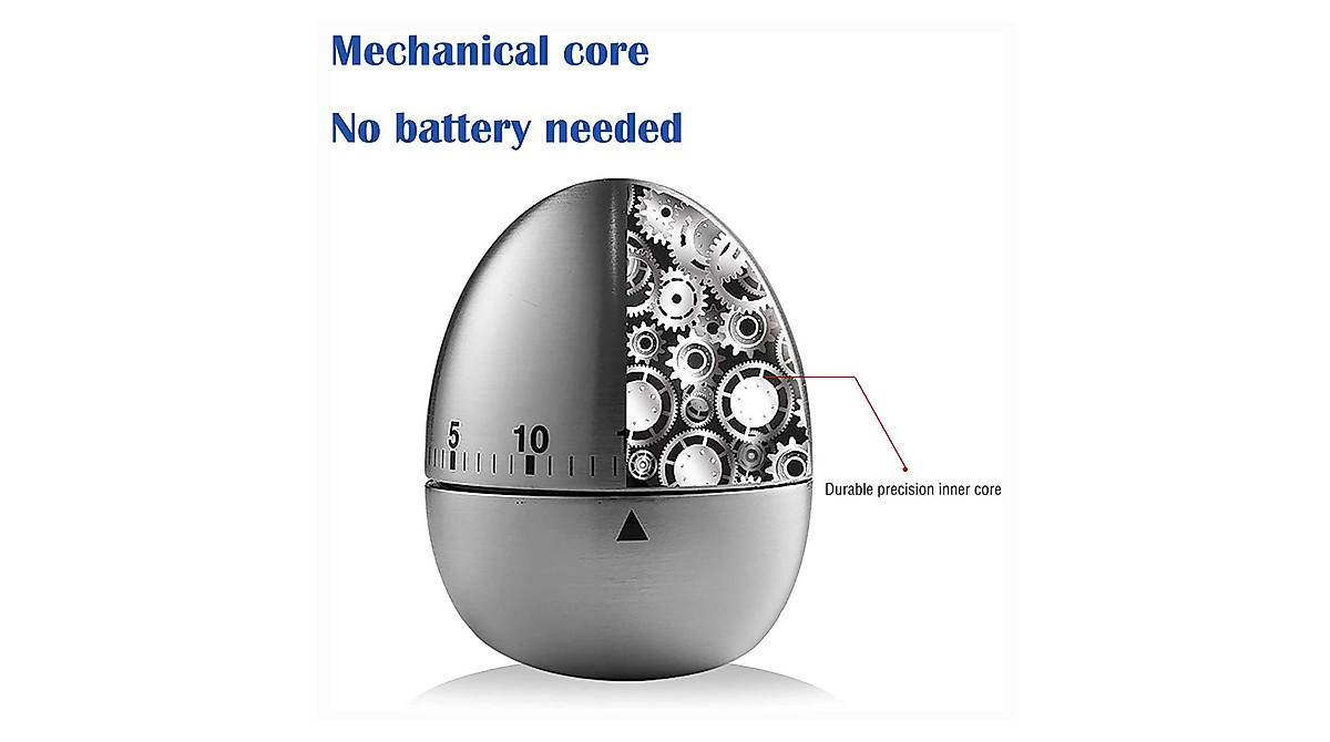 Egg Kitchen Timer | Mechanical Stainless Steel Countdown