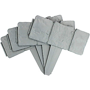 RZMY 40Pcs Garden Edging Border,DIY Stone Effect Plastic Palisade Fence Gray Decorative Flower Bed Interlocking Outdoor Lawn Border(32.8')