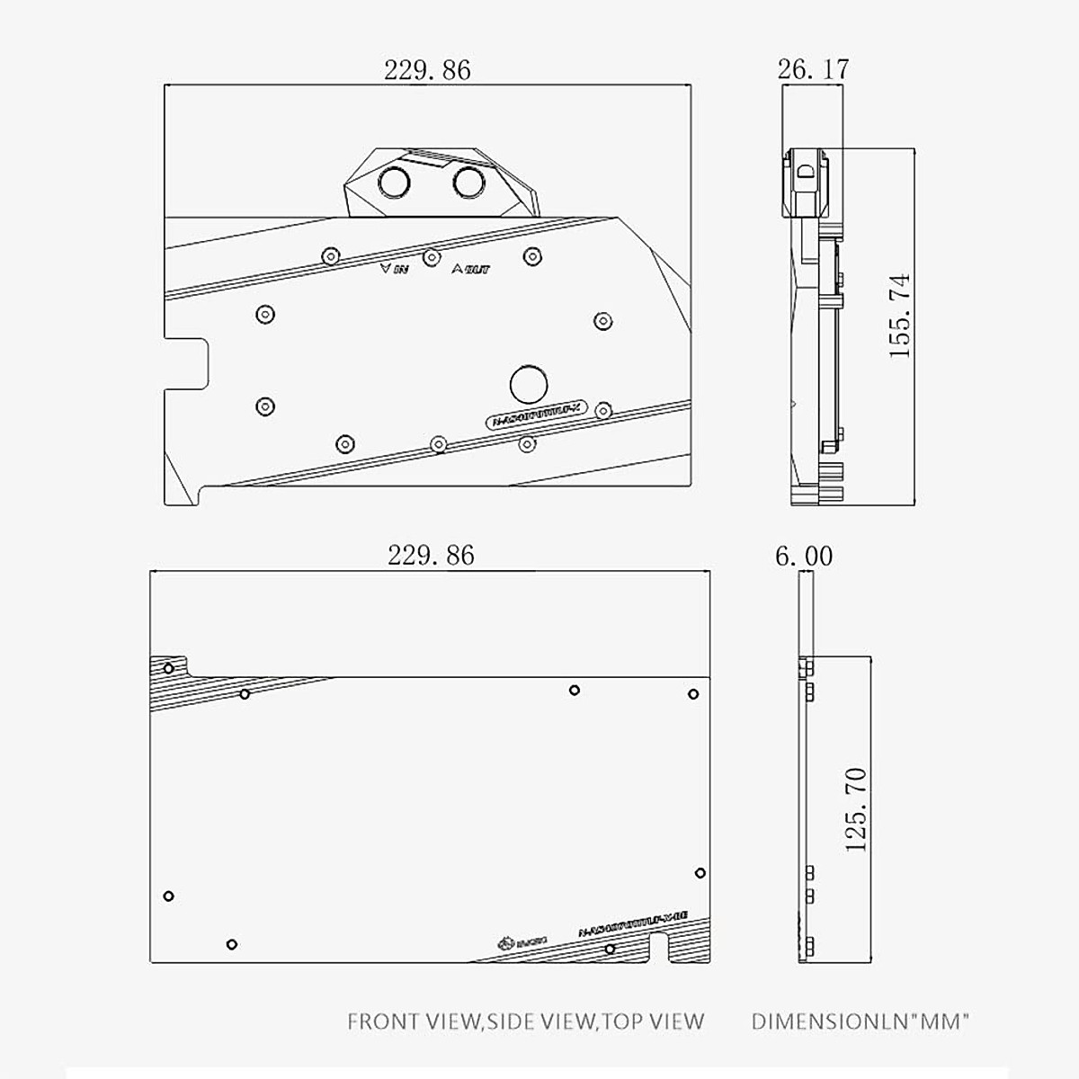 Copper GPU Water Cooling Block GPU Waterblock Graphics Card Water Cooling Block for Asus Tuf GeForce RTX 4070 Ti 12G Gaming (5V ARGB LED GPU Block with White Backplate)
