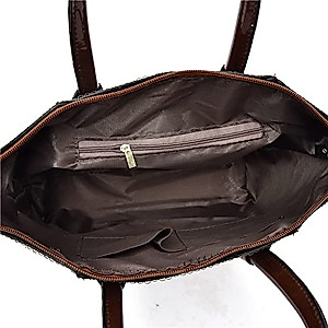 Women Fashion Handbags Wallet Tote Bag Shoulder Bag Top Handle Satchel Backpack Purse Set 6pcs (Brown)