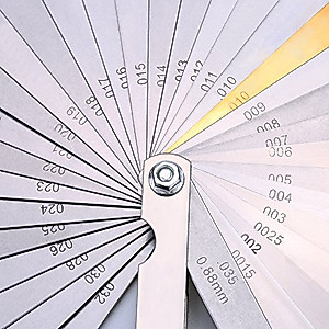 32 Blades Steel Feeler Gauge Dual Marked Metric and Imperial Measuring Tool