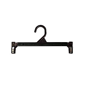 NAHANCO H211B Plastic Skirt/Slack Hangers, Pinch Clip with Plastic Hook, 11", Black (Pack of 100)
