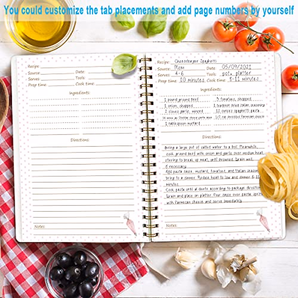 ceiba tree Blank Recipe Book to Write in Your Own Recipes Notebook Cookbook Journal 8.5" x 11" with Stickers for Mother Day Gifts Ideas for Women Wife Mom 120 Pages