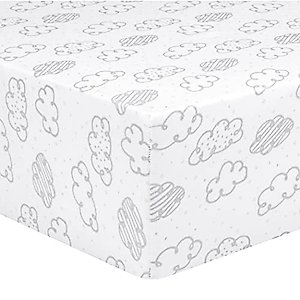 Trend Lab Jersey Fitted Crib Sheet, Clouds
