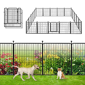 Decorative Garden Metal Fence 46ft (L)×32in(H) 20 Panels Heavy Duty Iron Wire Animal Barrier Temporary No Dig Fence Landscape Edging Privacy Fencing for Yard, Outdoor, Dog, Patio, Flower Bed