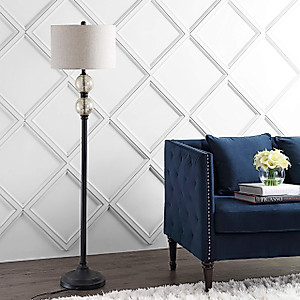 JONATHAN Y JYL1016A January 60" Glass/Metal LED Floor Lamp, Traditional, Elegant, Office, Living Room, Family Room, Dining Room, Bedroom, Hallway, Foyer, Mercury Glass/Oil Rubbed Bronze