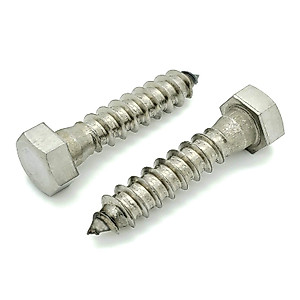 50 Qty 3/8" x 1-3/4" 304 Stainless Steel Hex Lag Bolt Screws (BCP1186)
