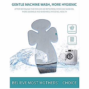 Pink Baby Seat Cooling Liner, Mesh Stroller Liner Infant Baby Cushion Pad Cool Seat for Stroller Safety Seat Dining Chair, with 2 Adjustable Fans and USB Powered