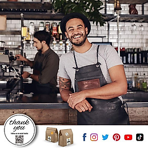 DISONTAG 1.5",1000 pcs Thank You QR Stickers Roll,for Small Business,Guide Customers to Social Media,White