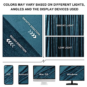 Benedeco DeepTeal Velvet Curtains for Bedroom Window, Super Soft Luxury Drapes, Room Darkening Thermal Insulated Rod Pocket Curtain for Living Room, W52 by L96 inches, 2 Panels