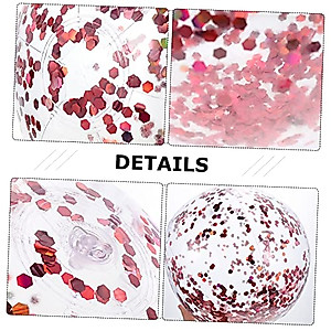 Kisangel Summer Decor Kid Swimming Pool Clear Beach Balls Mini Beach Balls Round Transparent Ball Pool Inflatables for Kids Sequins Decorate Flash Ball Child Water The Summer Ball Toy