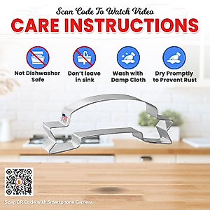 Foose Banner Cookie Cutter 5 Inch –Tin Plated Steel Cookie Cutters – Banner Cookie Mold