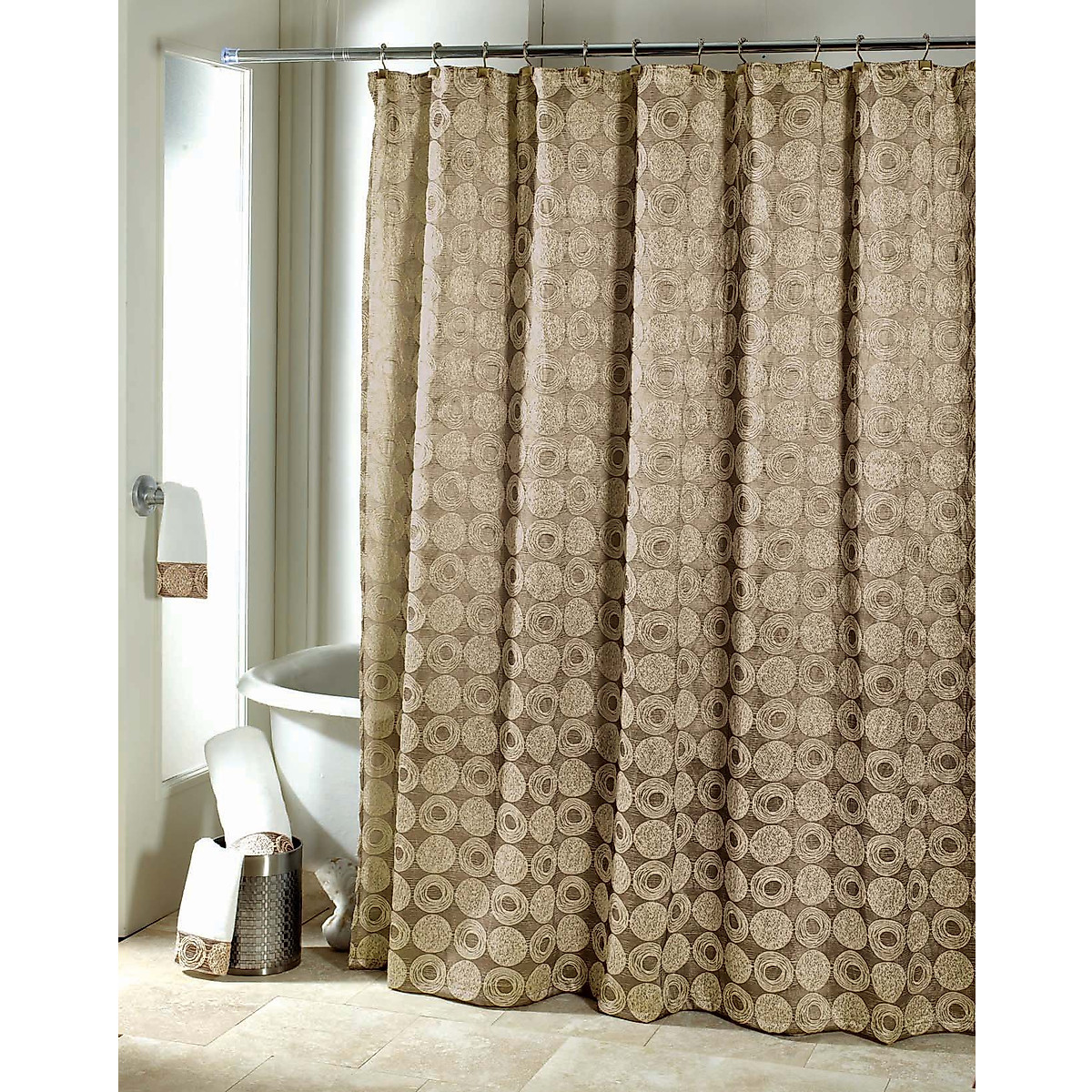Avanti Linens Soft Galaxy Collection, Shower Curtain, Gold