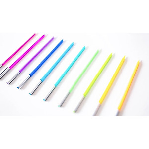 Cwise-100 Count Rainbow Birthday Candles -Long Thin Cake Candles - Giant Pack Colorful Pencil Candles Birthday Candle - Birthday, Celebration, Wedding. Cake Decorations (100 PCS)