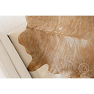 Genuine Palomino Beige Cowhide Rug 6 x 7-8 ft. 180 x 240 cm