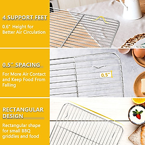 Leonyo 13" Rectangular Basting Cover with 11"x 9" Cooling Rack, Cheese Melting Dome & Wire Rack for Baking, Griddle Accessories with Steam Dome Lids Baking Racks for Oven, BBQ Flat Top Grill Cooking