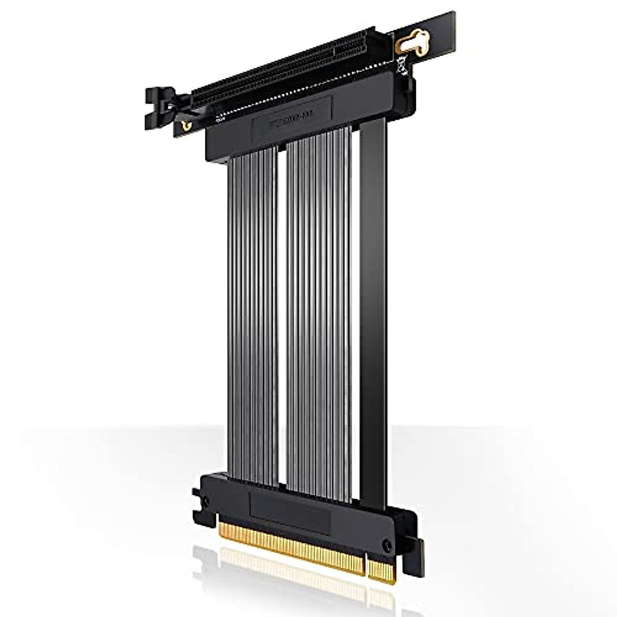 EZDIY-FAB [20cm] PCIE 4.0 16x Extreme High Speed Riser Cable PCI Express Port GPU Extension Card-Right Angle Connector