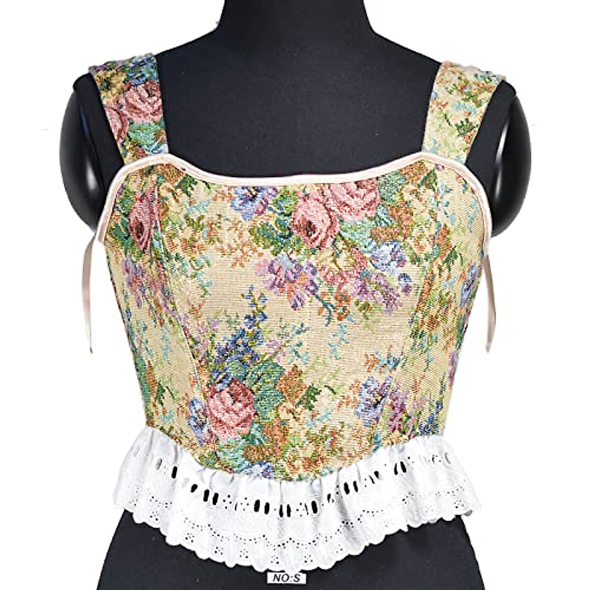 JDHUFEI Halloween Costume for Women Fashion Vintage Gothic Corsets Boho Printed Sexy Renaissance Corsets Steampunk Tunic Tops