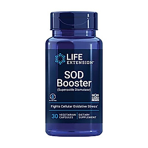Life Extension SOD Booster - Superoxide Dismutase Supplement - Antioxidant for Liver Health and Detox - with Chokeberry Extract & Melon Concentrate - Gluten-Free, Non-GMO, Vegetarian – 30 Capsules