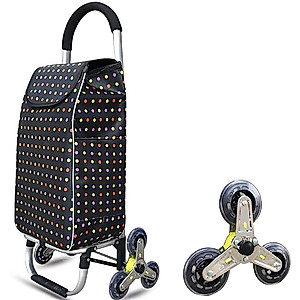 Shopping Trolley on Wheels Multi Function Shopping Cart Large Capacity Light Weight Wheeled Trolley Push Cart Bag with 6 Wheels Folding Climbing Stair Car Storage Hand Trucks,Camouflage