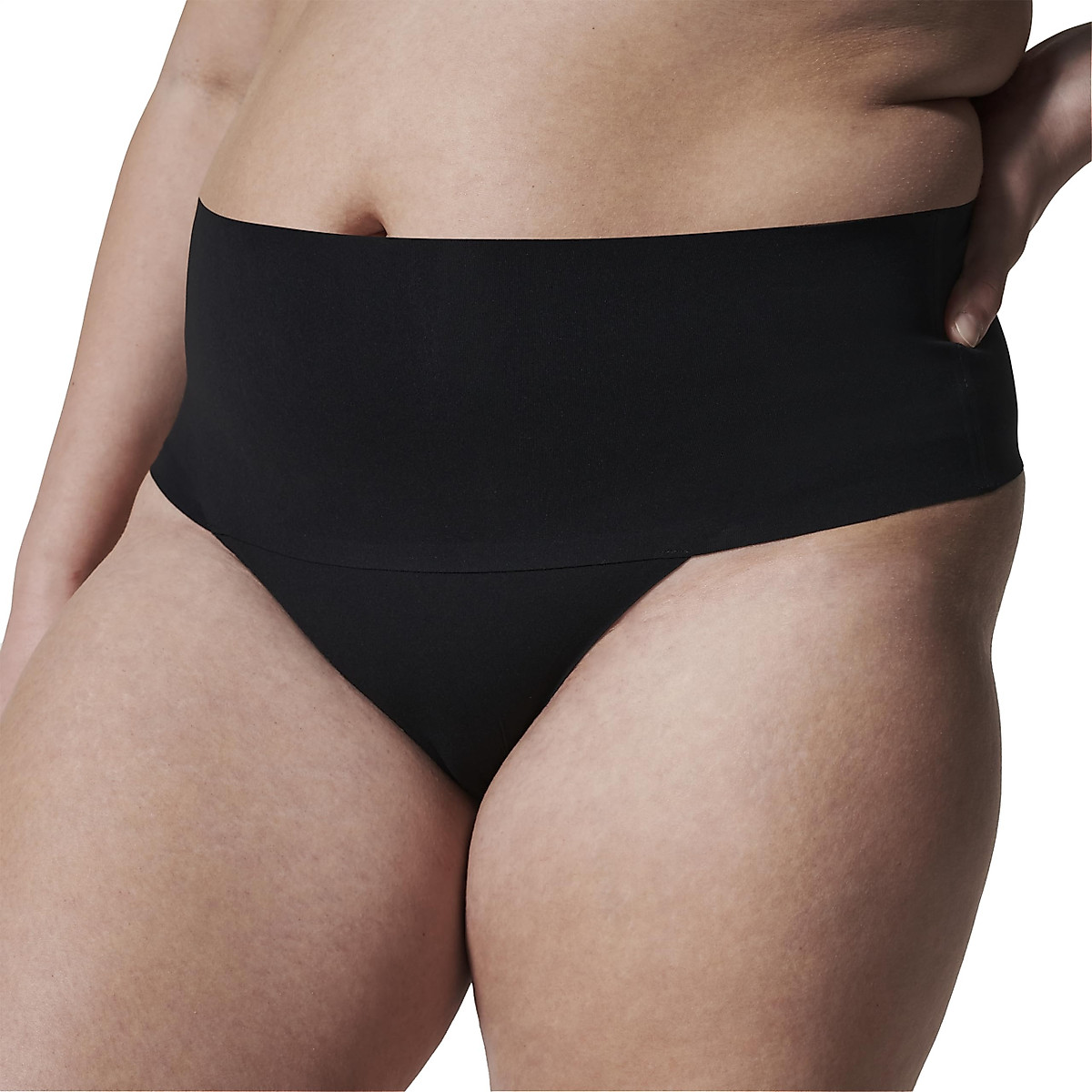 SPANX Undie-Tectable Thong - Comfortable Core Control - Invisible Shapewear Thong - Women's No Show Thong Underwear - Very Black - Small