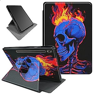 BFSEROBJ for Samsung Galaxy Tab S9 Case 360 Rotating Degree Stand Lightweight Protective Smart Cover with Auto Wake/Sleep Tablet Case for Samsung Galaxy Tab S9 5G 11 inch 2023 - Fire Skull