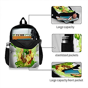 EKOBLA Backpack Leprechaun, St Patrick'S Day Clover Gold Shiny Magic With Green Hat Green Plant