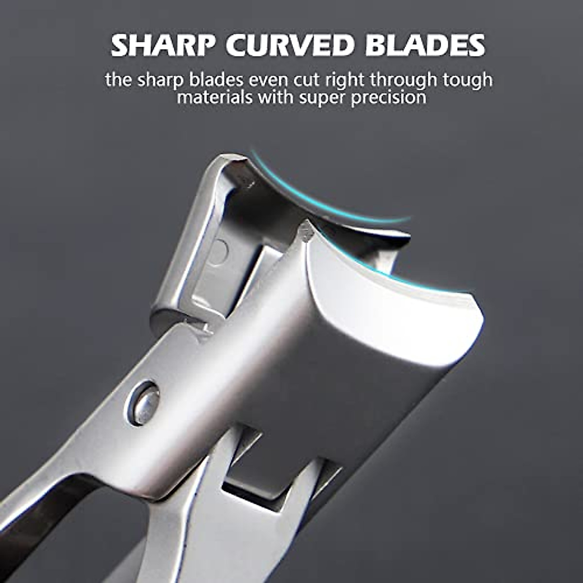 PHOELUXE Nail Clippers, 16mm Wide Jaw Opening Nail Clippers for Cutting Thick Nails Extra Large Toenail & Fingernails Clippers with Safety Lock and Nail File for eniors, Men, Adult (Silver)