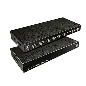 1x8 HDMI Splitter by Anlink-1 in 8 Out,Premium Quality Ultra HD 4K 60HZ 2.0 1x8 HDMI Splitter High Resolutions Up to 4Kx2K&3D,Supports EDID and HDCP Control - Adapter Included