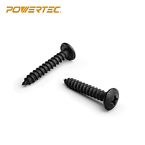 POWERTEC QWS1008#14 Wood Screws 1-1/2 inch, Phillips Truss Head Self Tapping Black Wood Screw Set - 100pcs