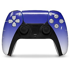 WraptorSkinz Skin Wrap compatible with Sony PS5 DualSense Controller Smooth Fades White Blue (CONTROLLER NOT INCLUDED)